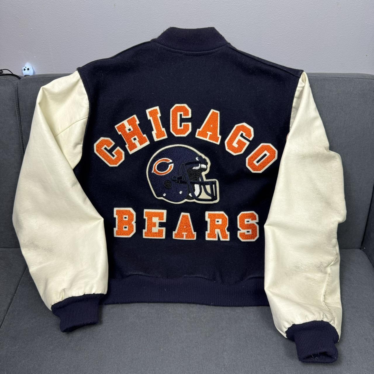Vintage 80s Chicago Bears chalk line Varsity... - Depop