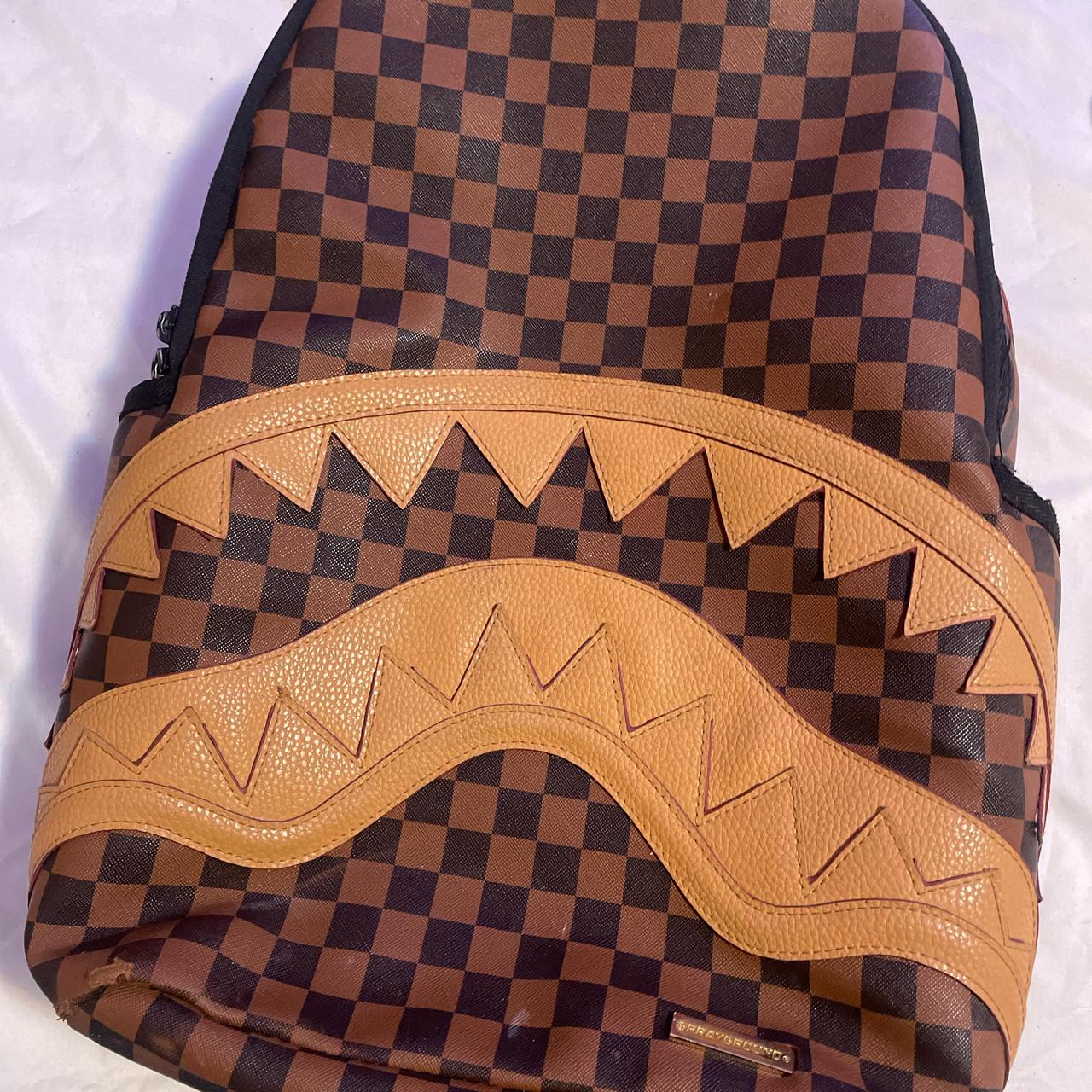 Black and brown sprayground backpack - Depop