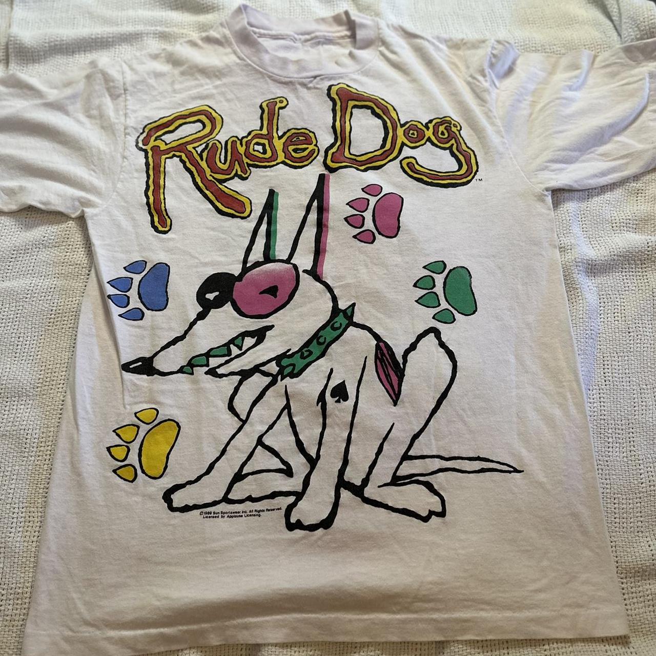 Vintage 1989 Rare Rude Dog Graphic T-shirt Rude Dog... - Depop