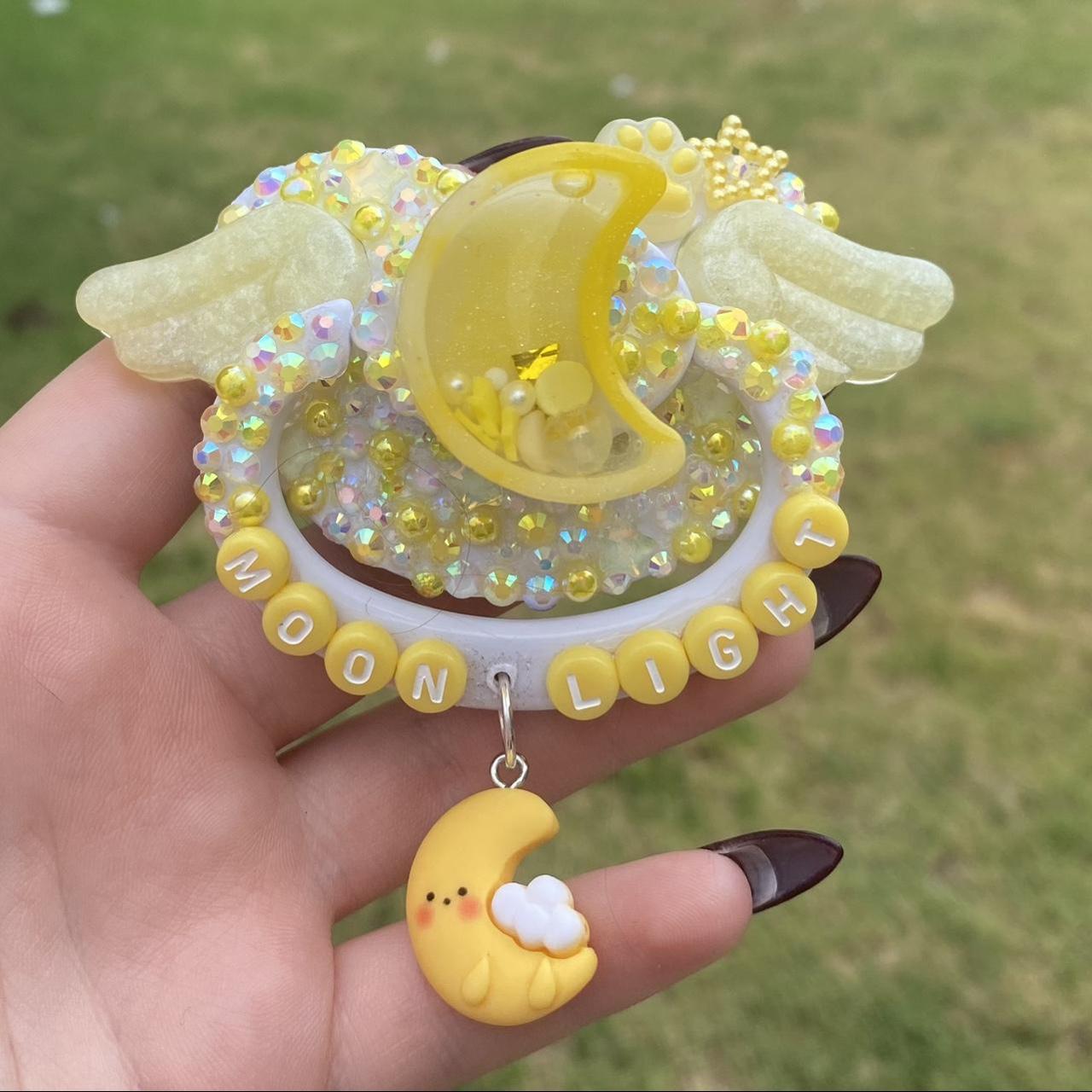 moon light adult pacifier with liquid moon shaker... - Depop