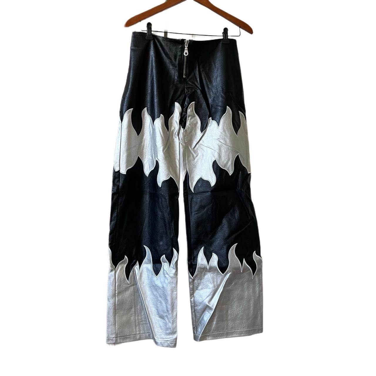 The Ragged Priest size 8 pleather wide leg pants... - Depop