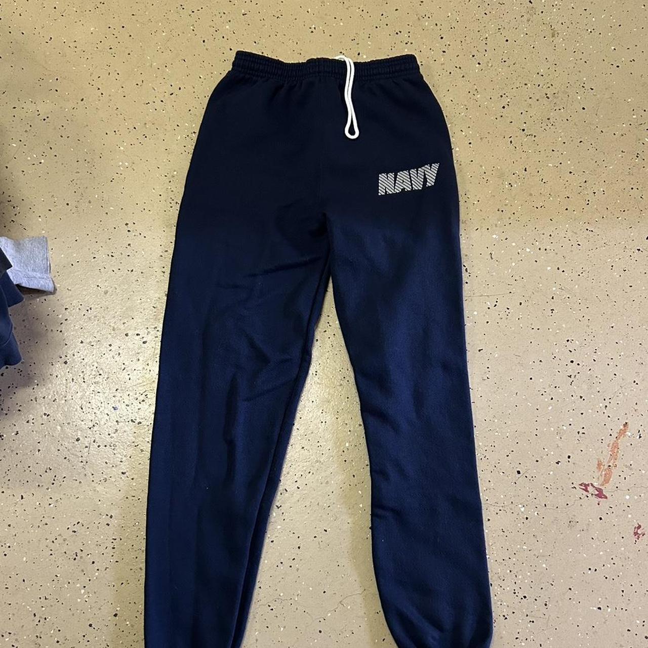 u.s. navy sweatpants Size: Medium Condition: 9/10 - Depop