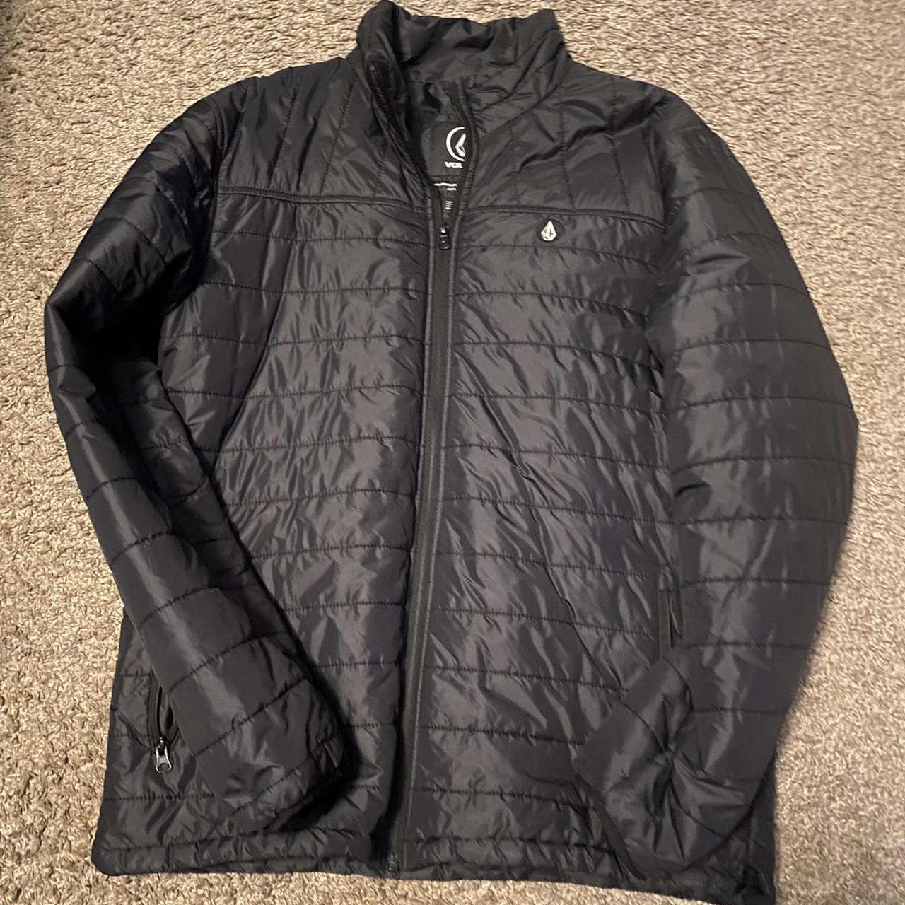 Black Volcom Puffer Jacket, In Great Condition... - Depop