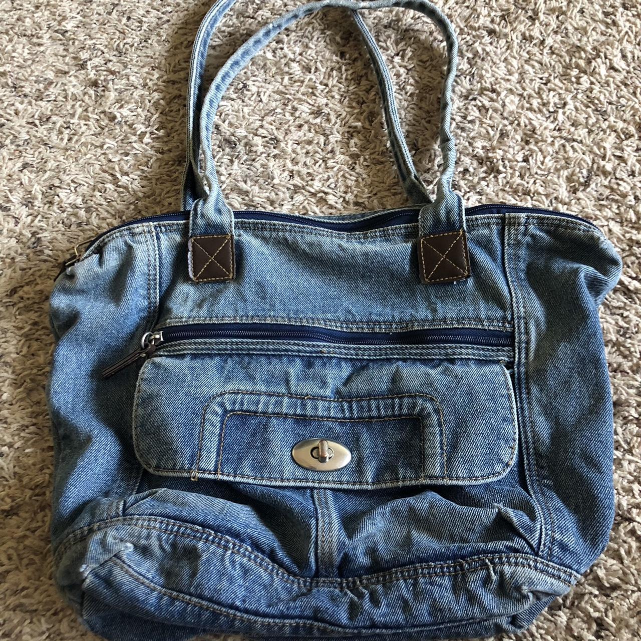 90s denim shoulder bag #90s #vintage - Depop