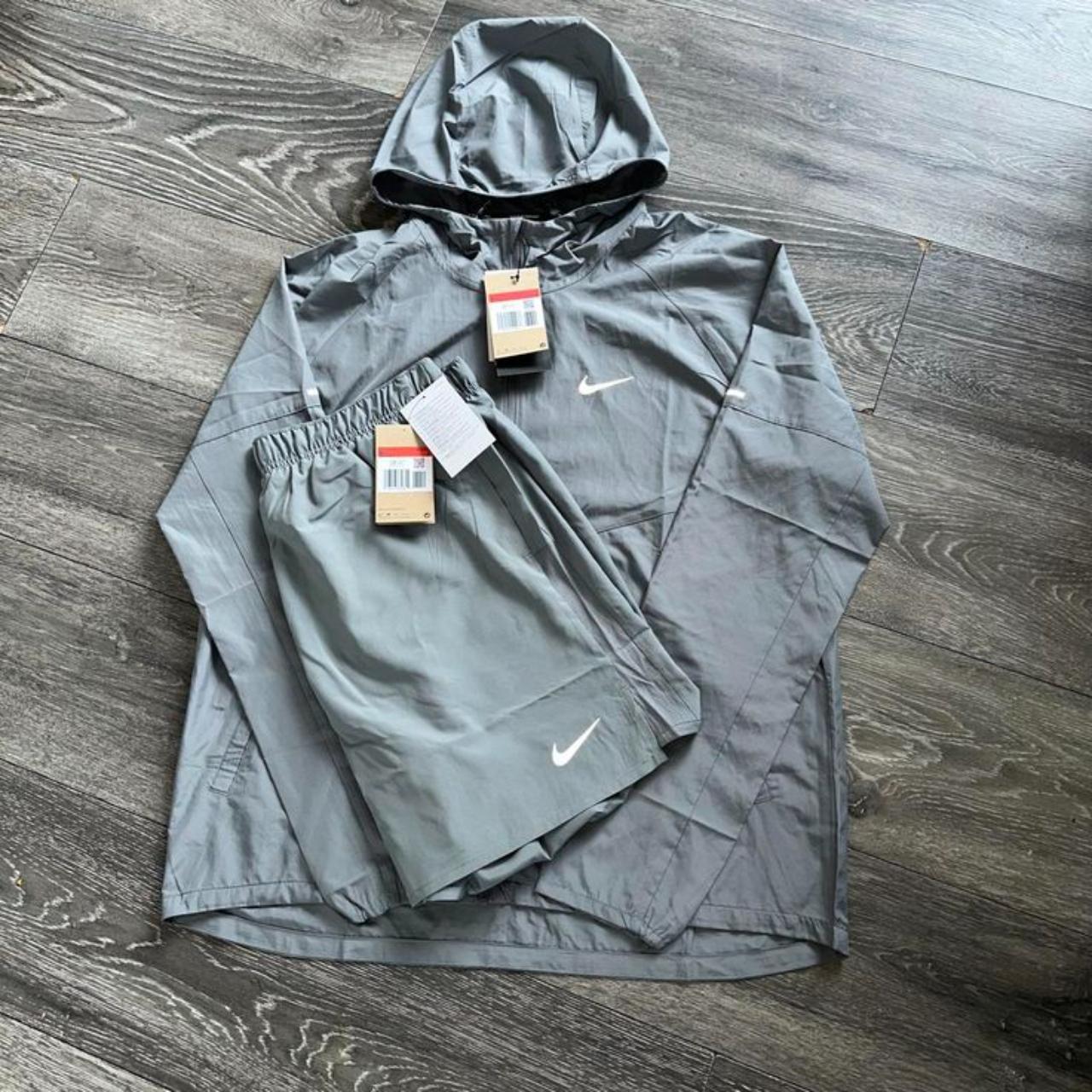 Nike Gray Windbreaker and Shorts set 3X Stock 1... | Depop