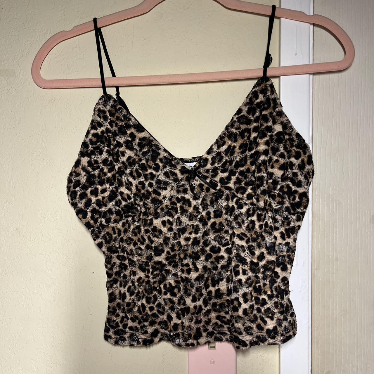 Faded Rose leopard print cami top in a size large,... | Depop