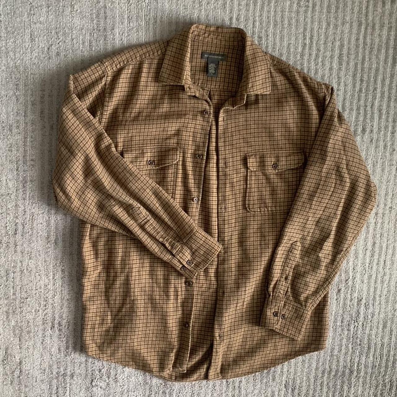 Vintage brown flannel shirt size large #brownflannel... - Depop