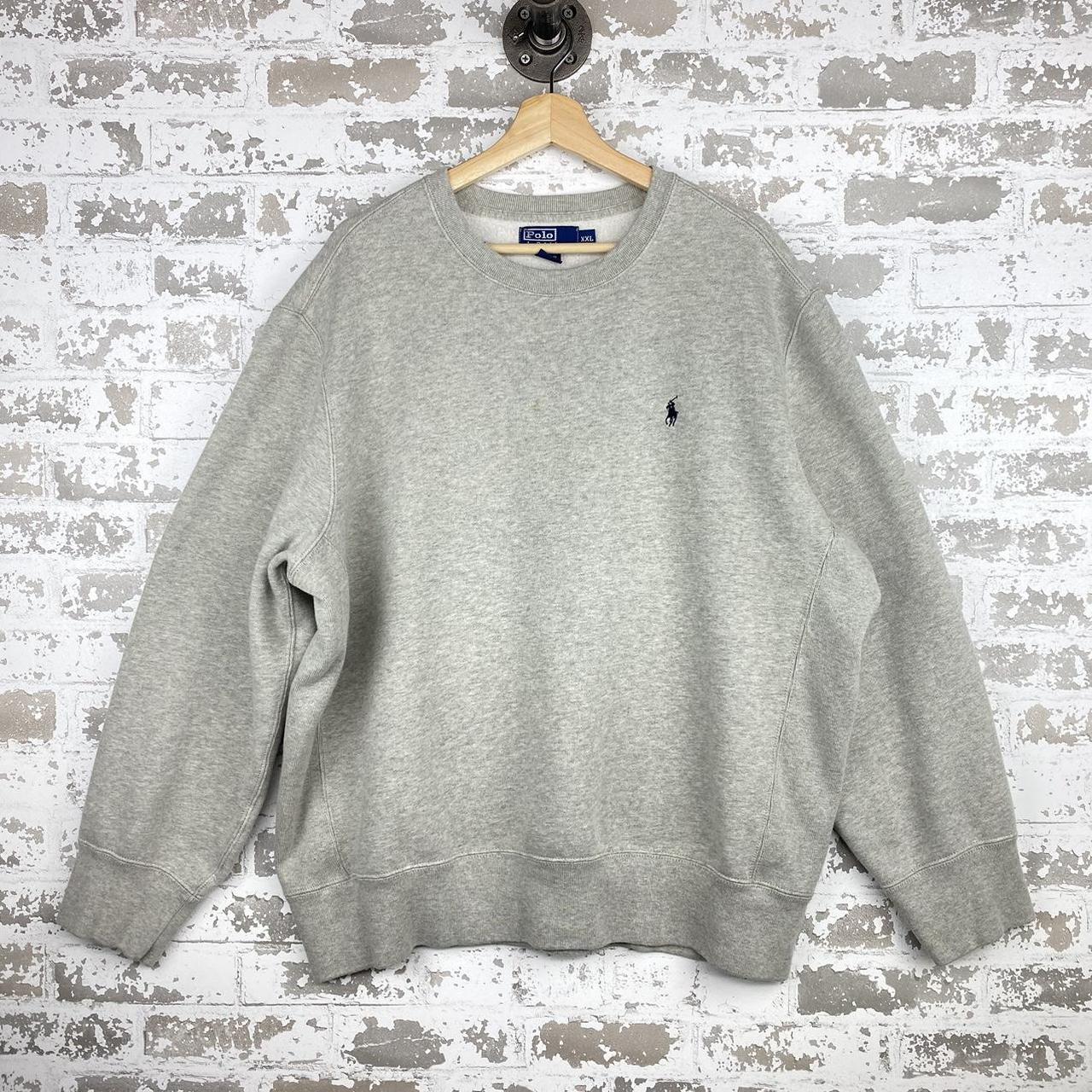 Vintage Polo Ralph Lauren Grey Crewneck Sweatshirt... - Depop