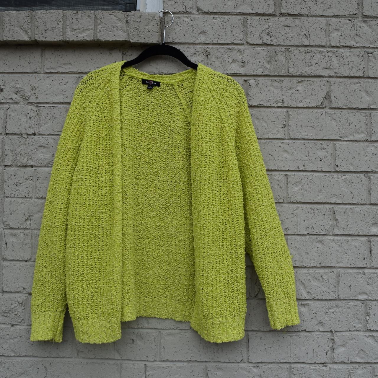 lime green cardigan super soft and cozy GREAT pop... - Depop