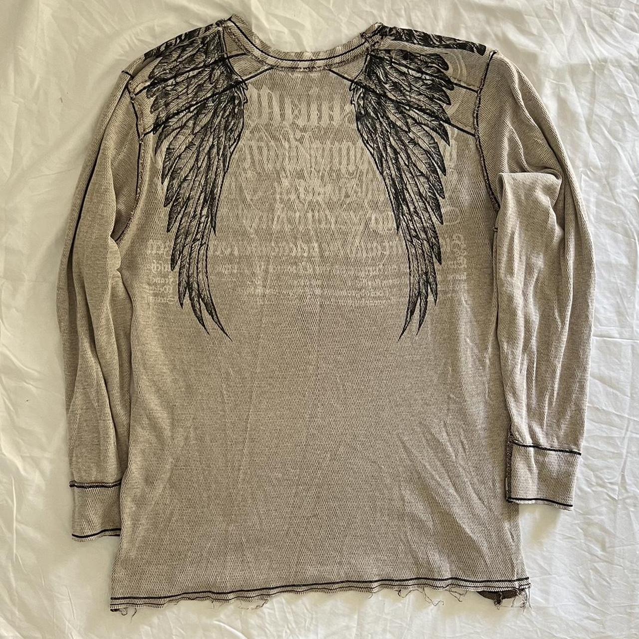 Vintage Mall Goth Affliction Angel Wings Double... - Depop