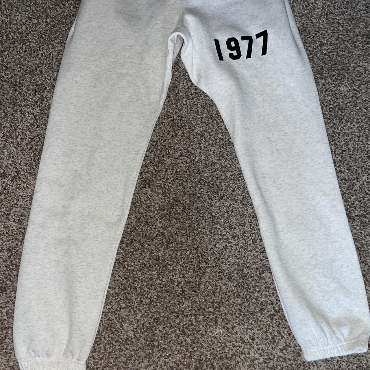Fear of God Essentials 1977 Oat Gray Sweatpants - Depop