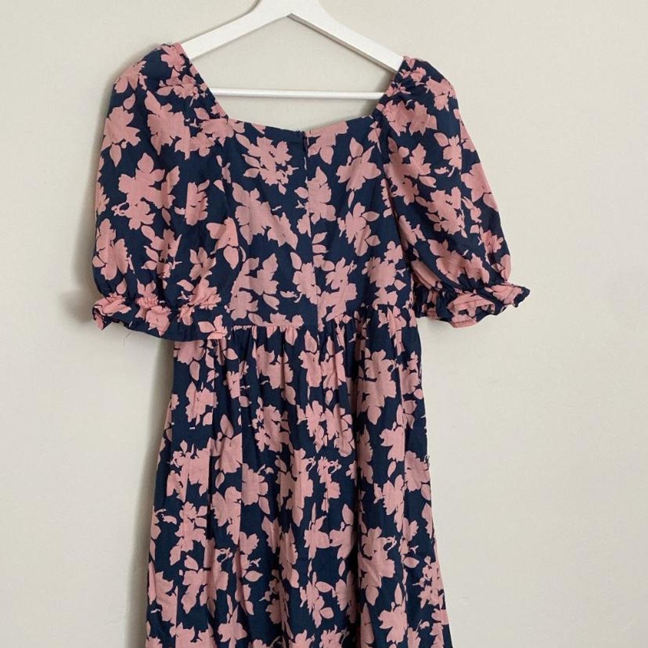 Hatch dress pink and blue large floral. Size small... - Depop