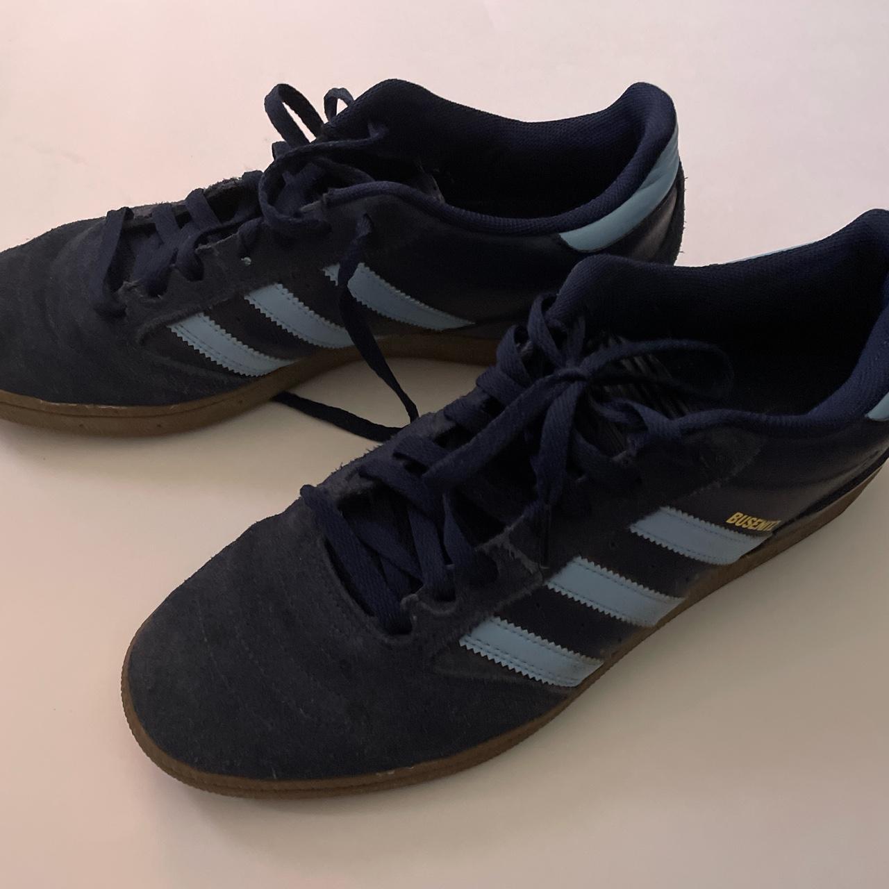 ADIDAS BUSENITZ NAVY AND LIGHT BLUE Slightly worn... - Depop