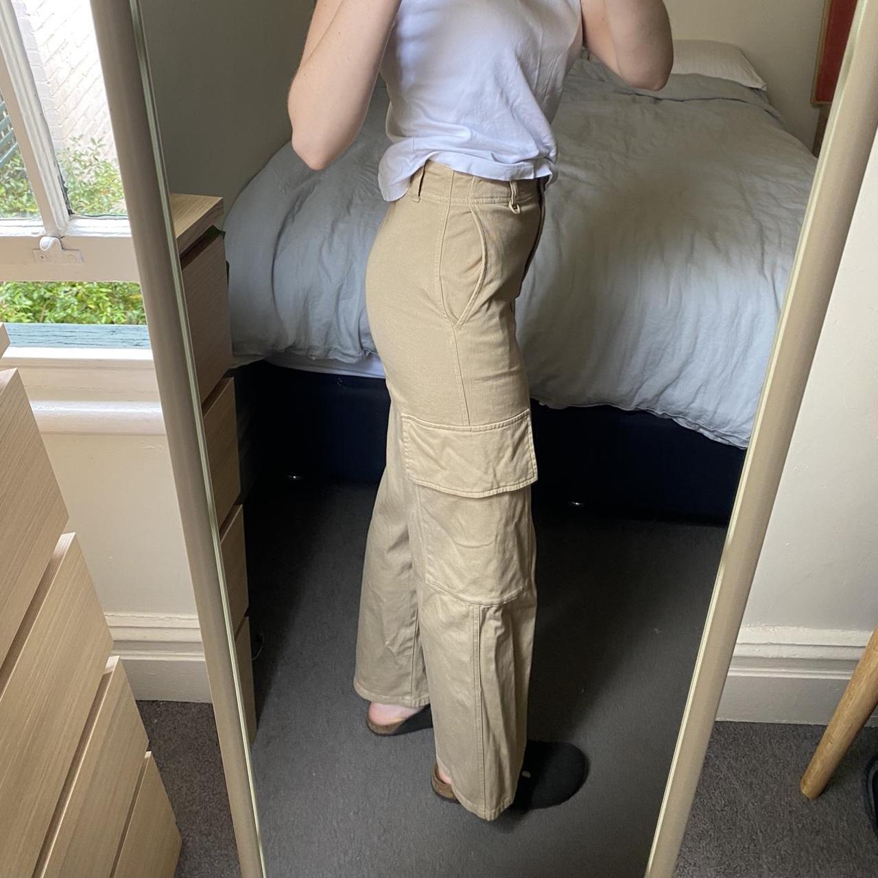 Jac + Jack cargo pants in beige. In perfect... - Depop