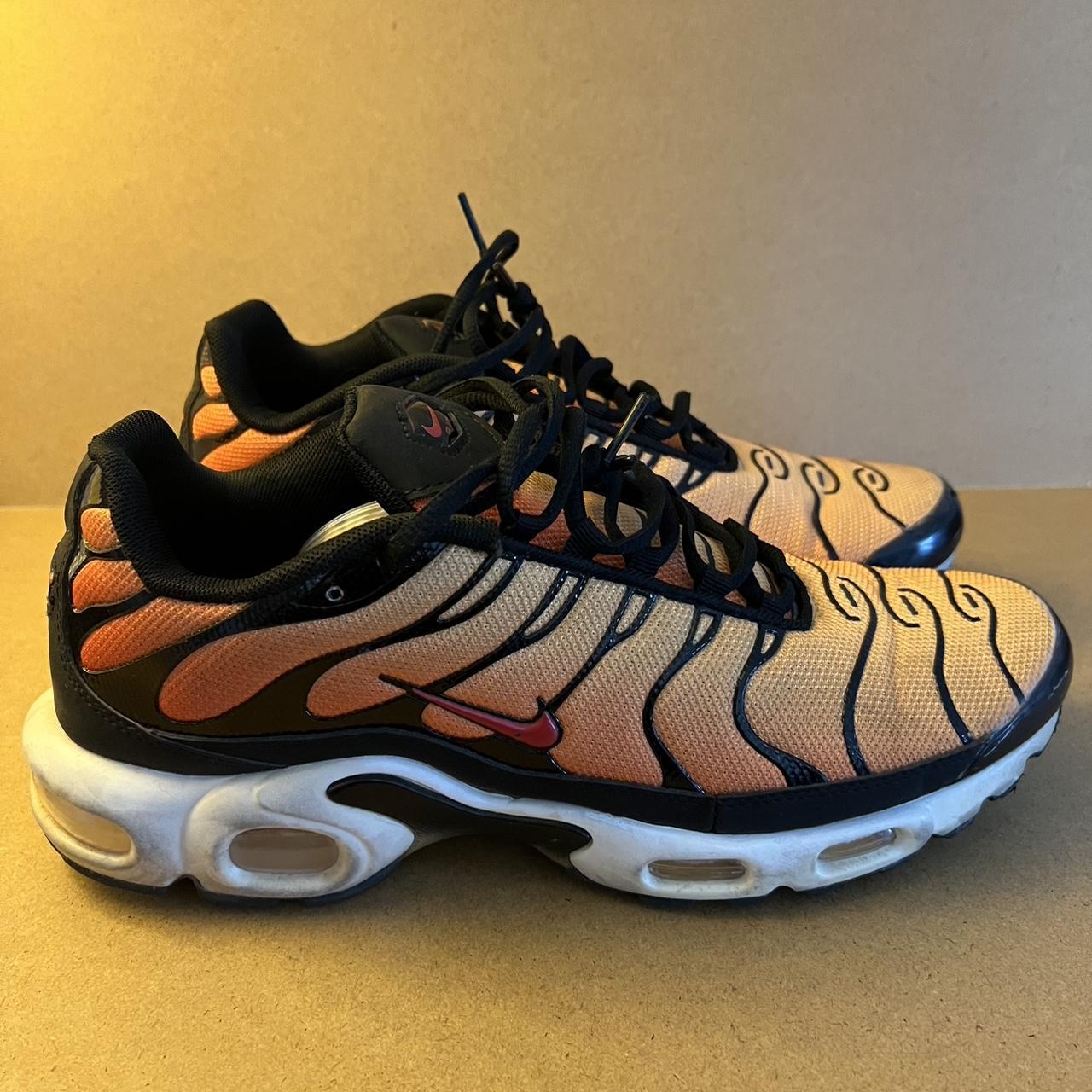 Nike TN Plus orange and black trainers #sneakers... - Depop