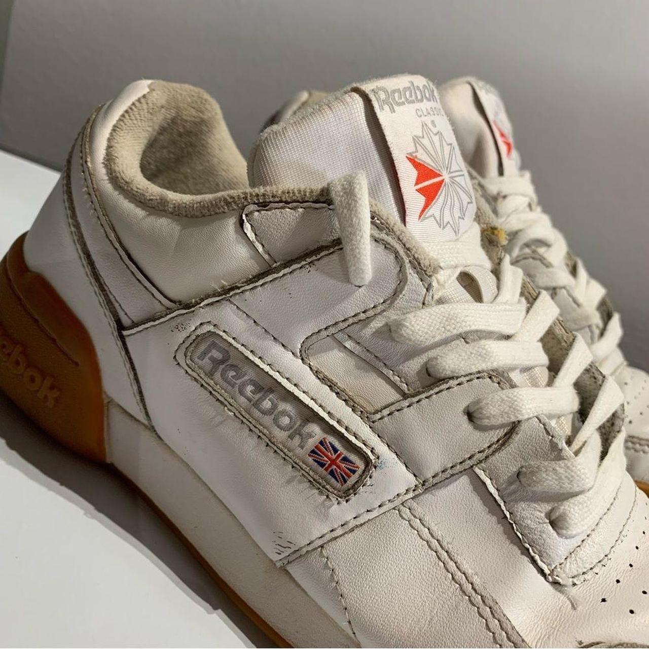 Reebok Women's White and Tan Trainers | Depop