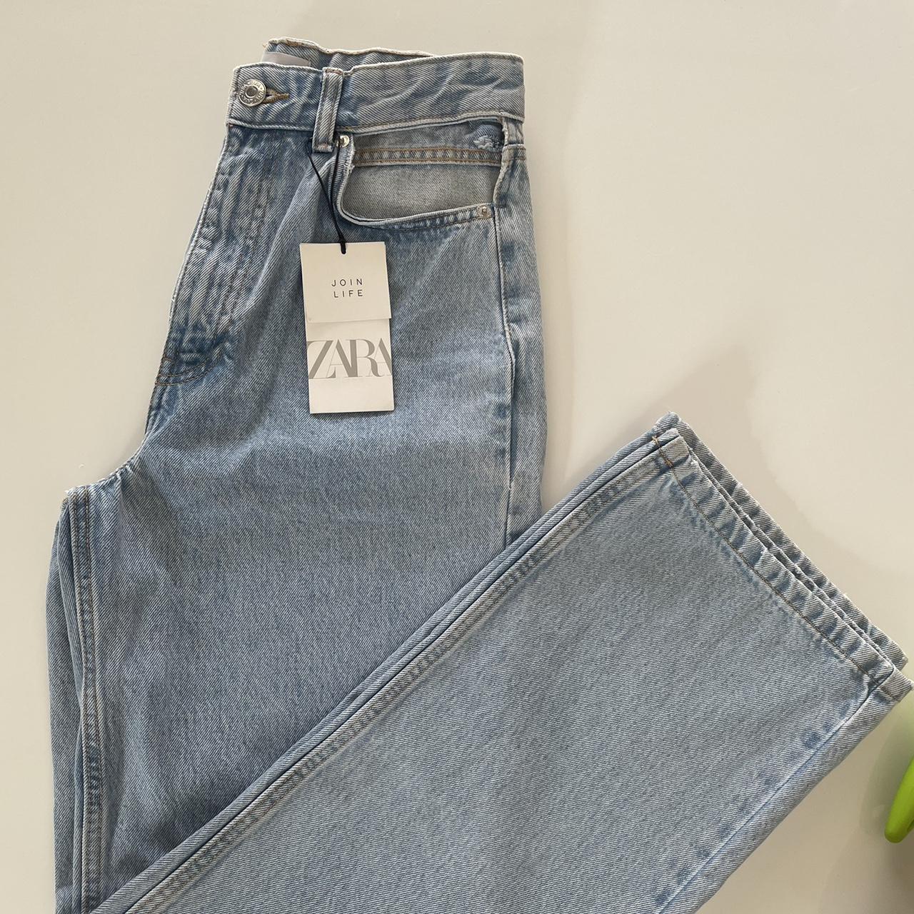 ZARA Straight Fit Jeans Light Wash // Peep Hole... - Depop