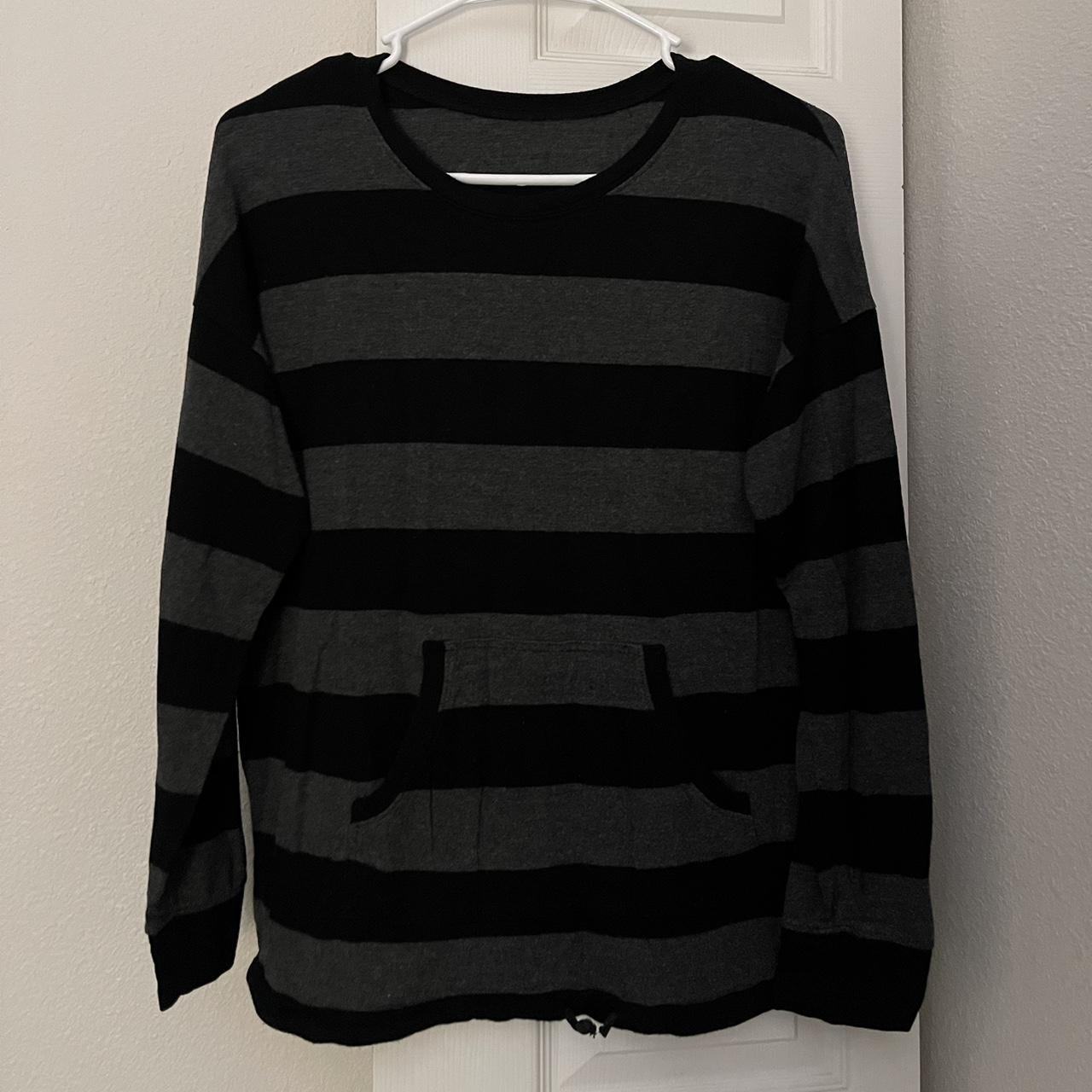 black and grey grunge sweater size large... - Depop