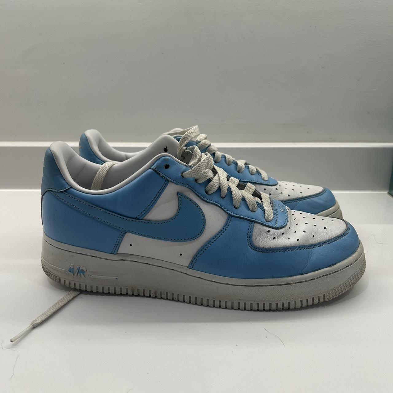 Nike UNC air force Blue & White Size 8 Great... - Depop