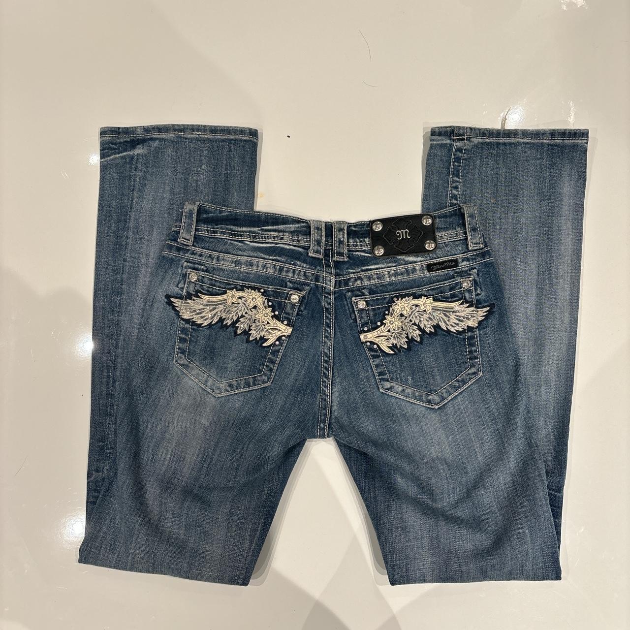 rare angel wing miss me jeans 🪽🧷🫧 sz 30 fits small... - Depop