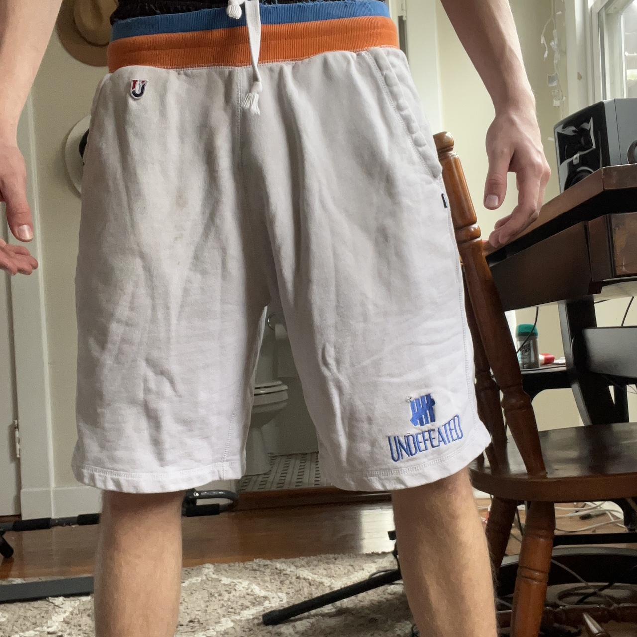 Undefeated grey shorts with drawstrings and colorful... - Depop