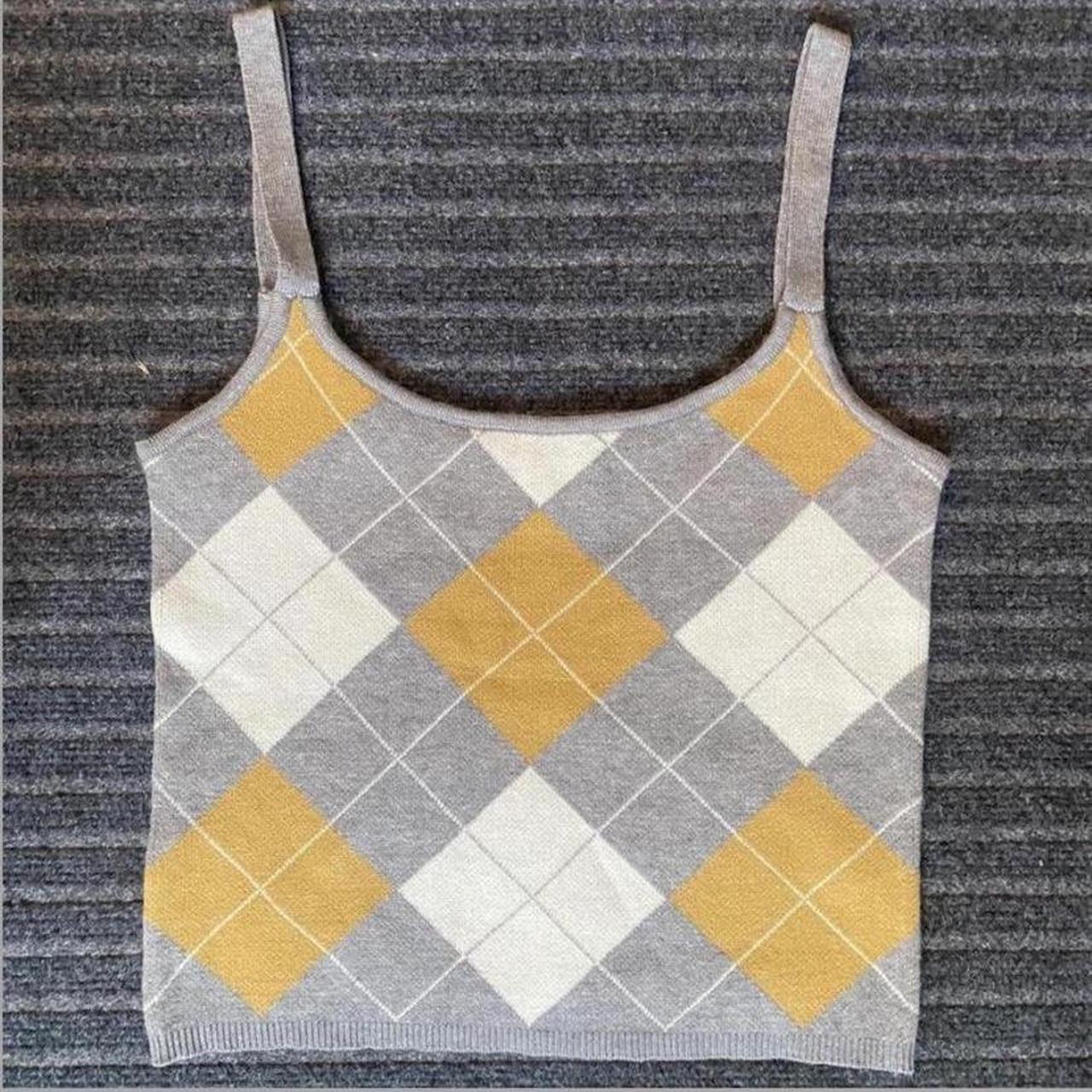 Argyle tank top Willow and wind size s argyle tank... - Depop