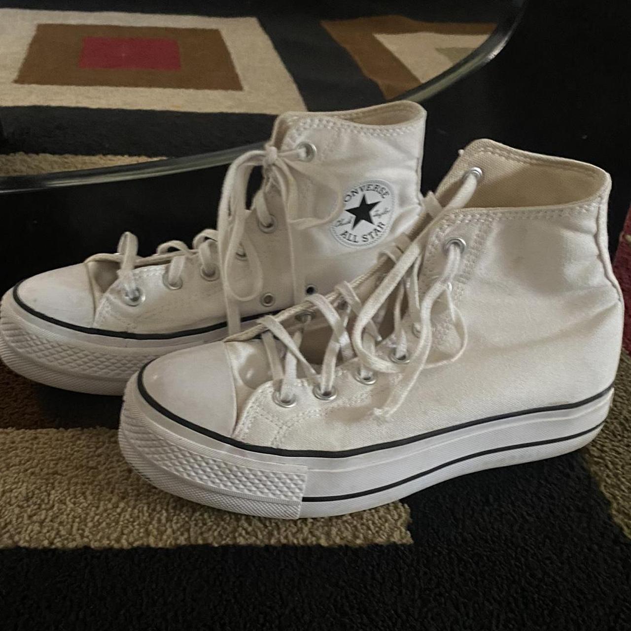 White platform converse- woman’s size 8 they have... - Depop