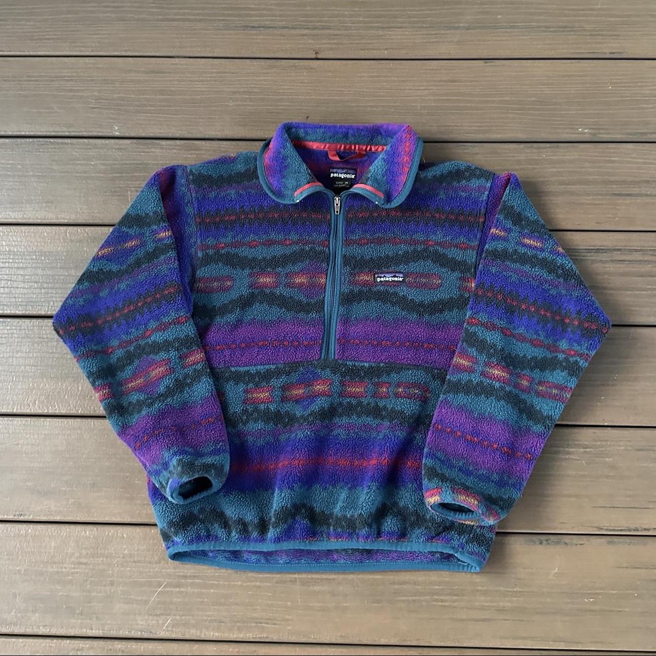 Vintage 90s Patagonia multicolored synchilla fleece... - Depop