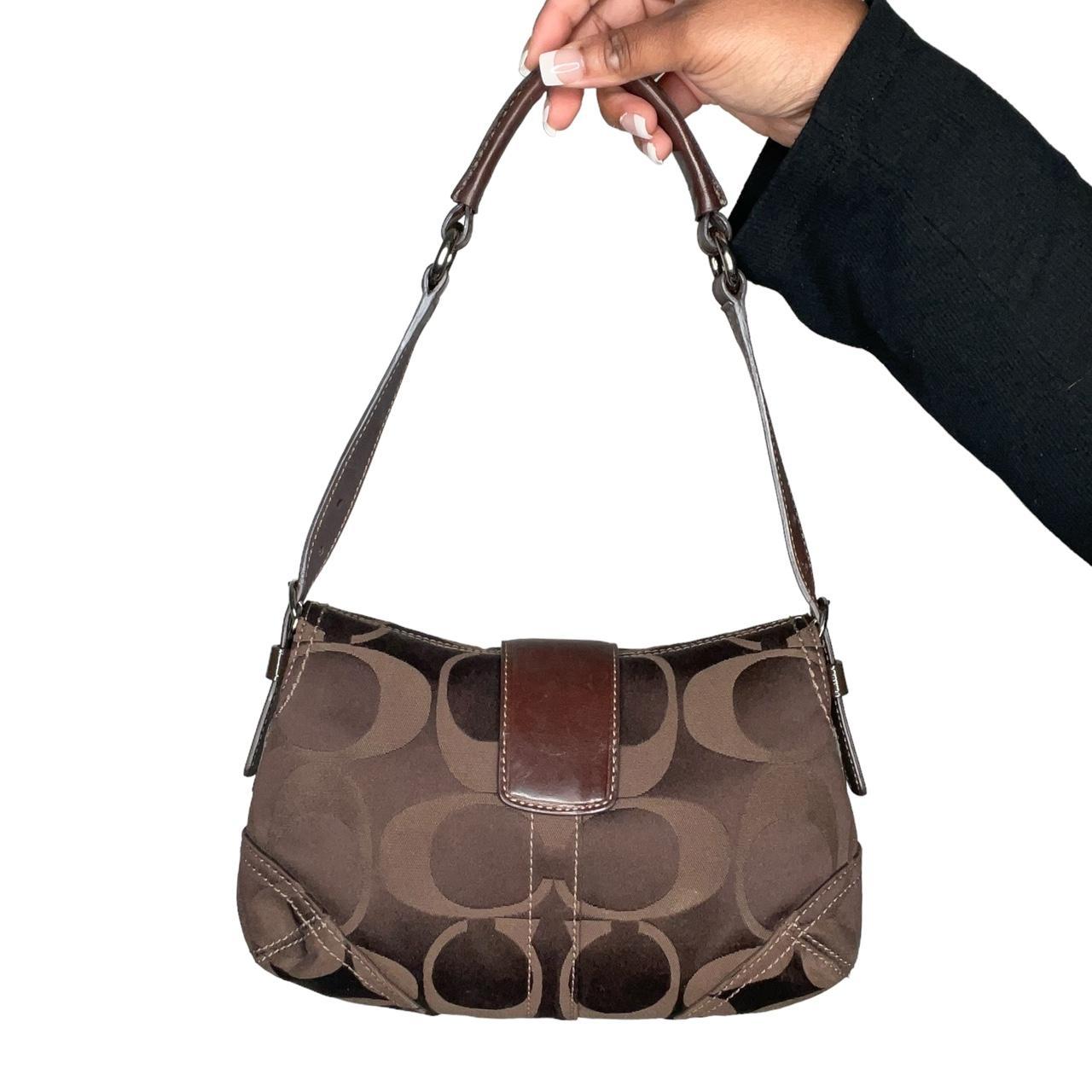 Vintage Coach Soho Brown mini bag. Silver hardware... - Depop