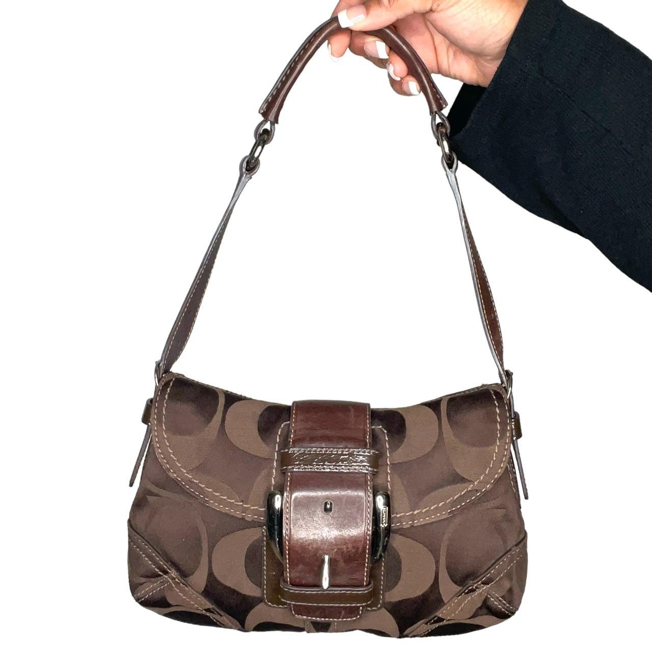 Vintage Coach Soho Brown mini bag. Silver hardware... - Depop