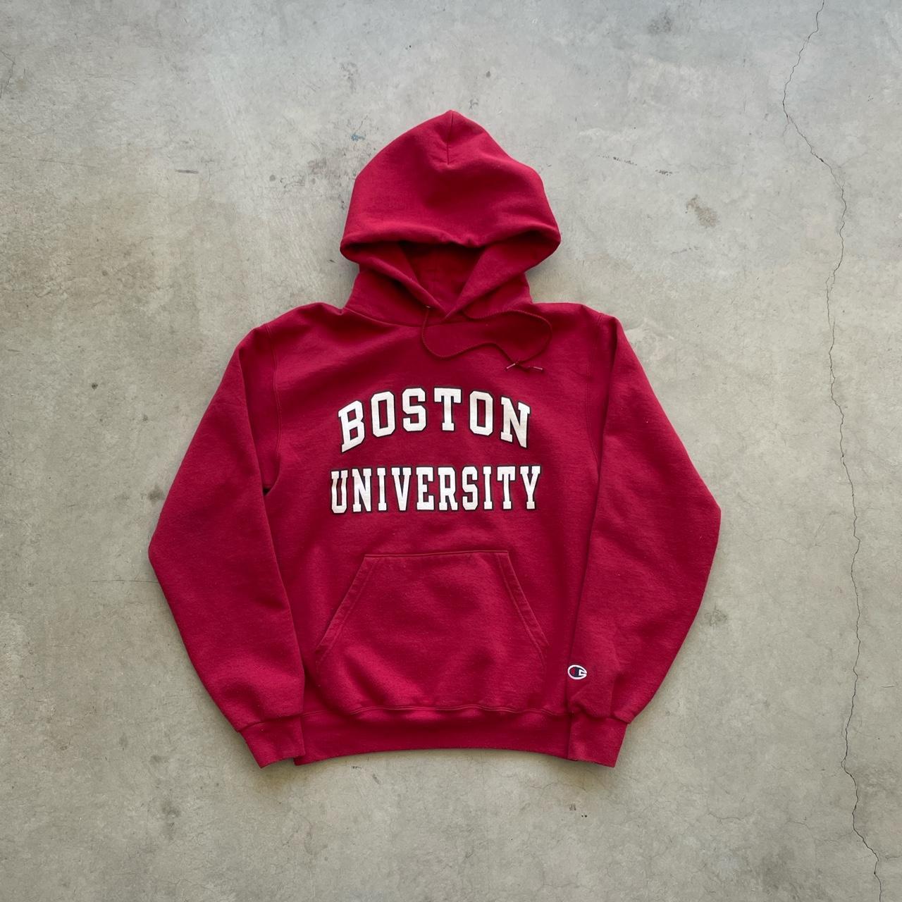 vintage boston university champion hoodie size... - Depop