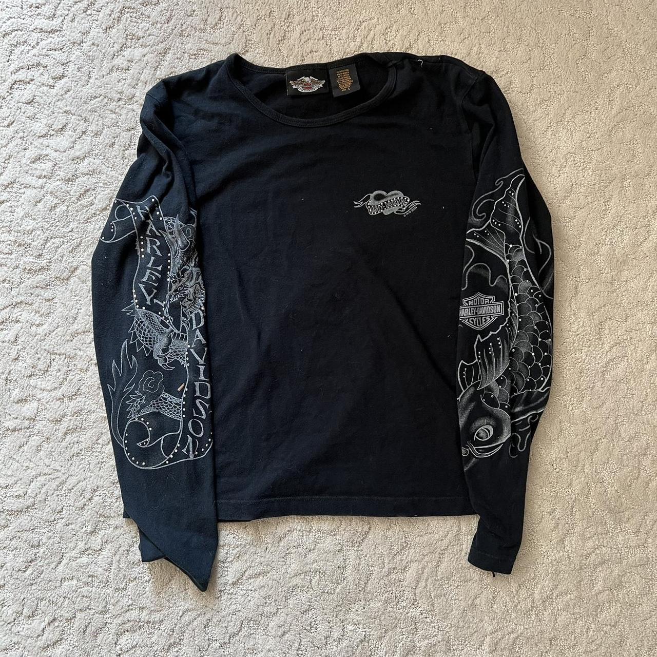 Harley Davidson vintage Ed Hardy inspired rhinestone... - Depop