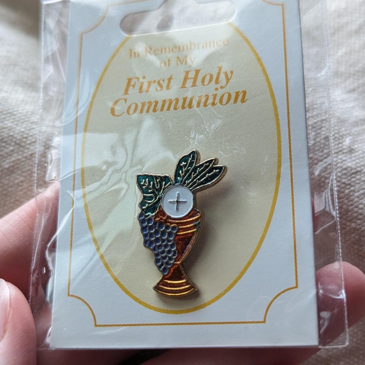 My First Holy Communion enamel pin and bible quote... - Depop