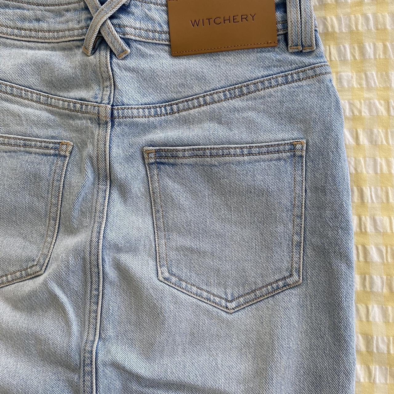 Witchery Denim MIDI Skirt Worn once Slight damage to... - Depop