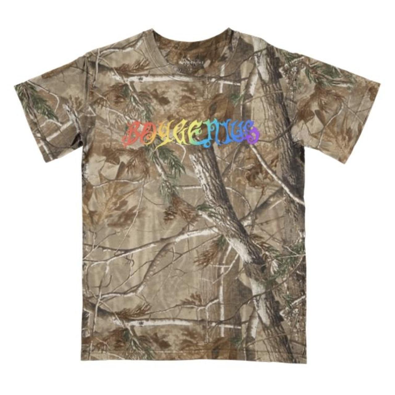 Boygenius camo rainbow tee Size: S Brand new in... - Depop