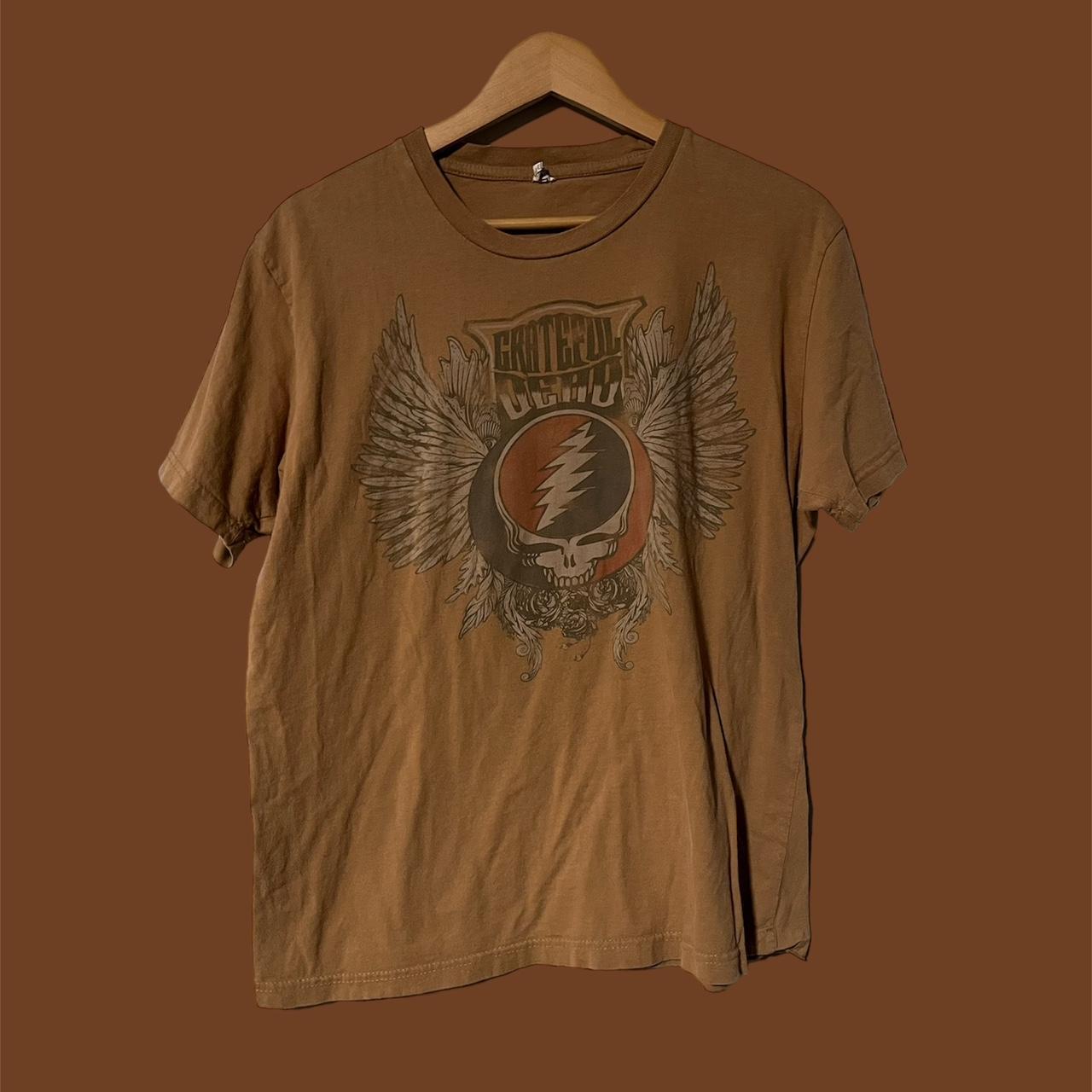 liquid blue Men's Brown and Red T-shirt | Depop