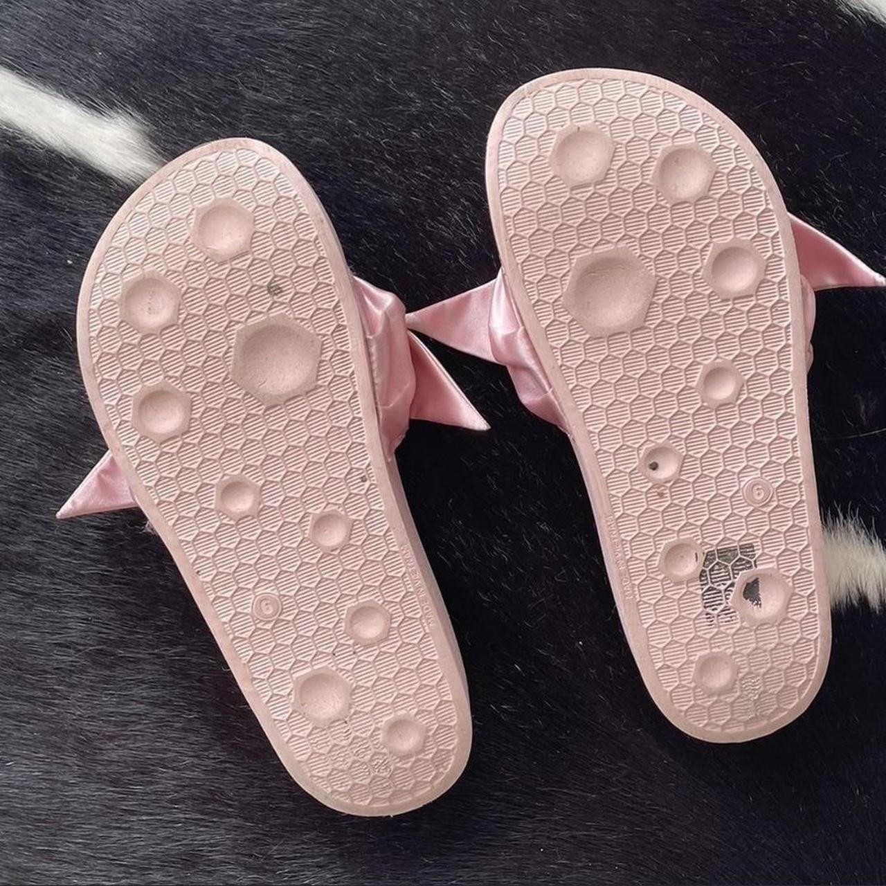 Fenty Puma pink bow slides. Small imperfections... - Depop