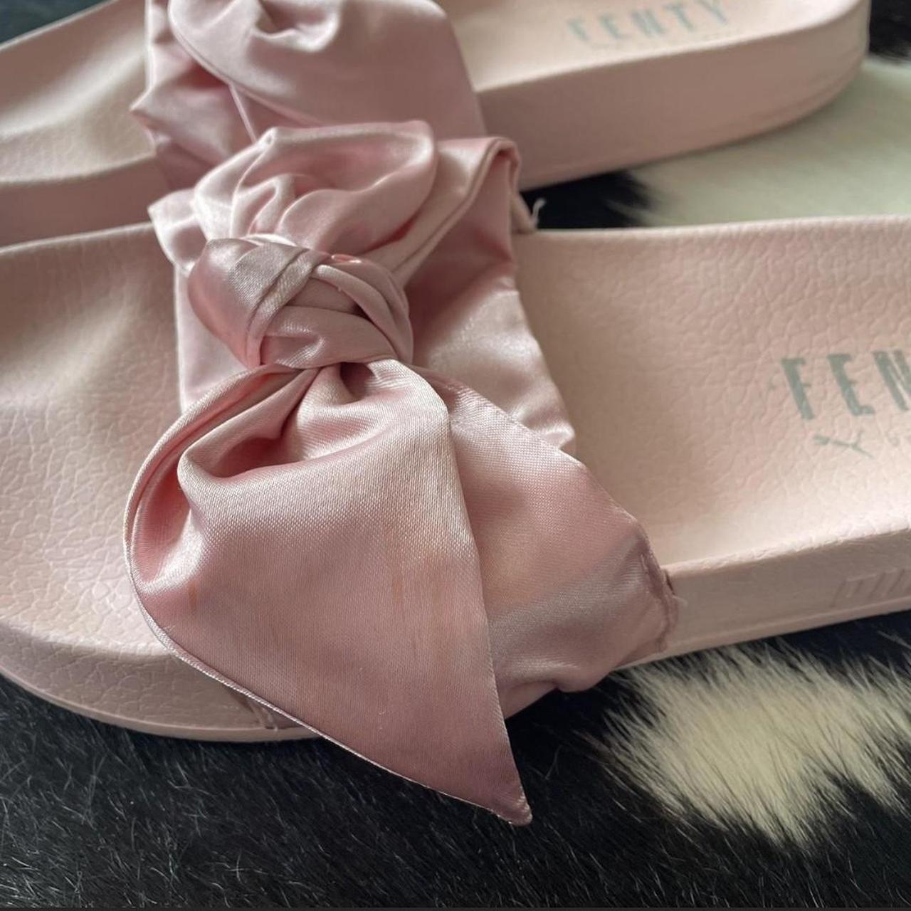 Fenty Puma pink bow slides. Small imperfections... - Depop