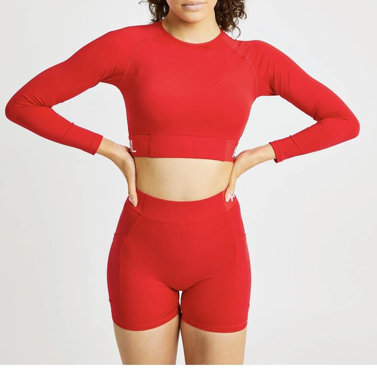 red AYBL gym set / co ord only worn a few times size... - Depop