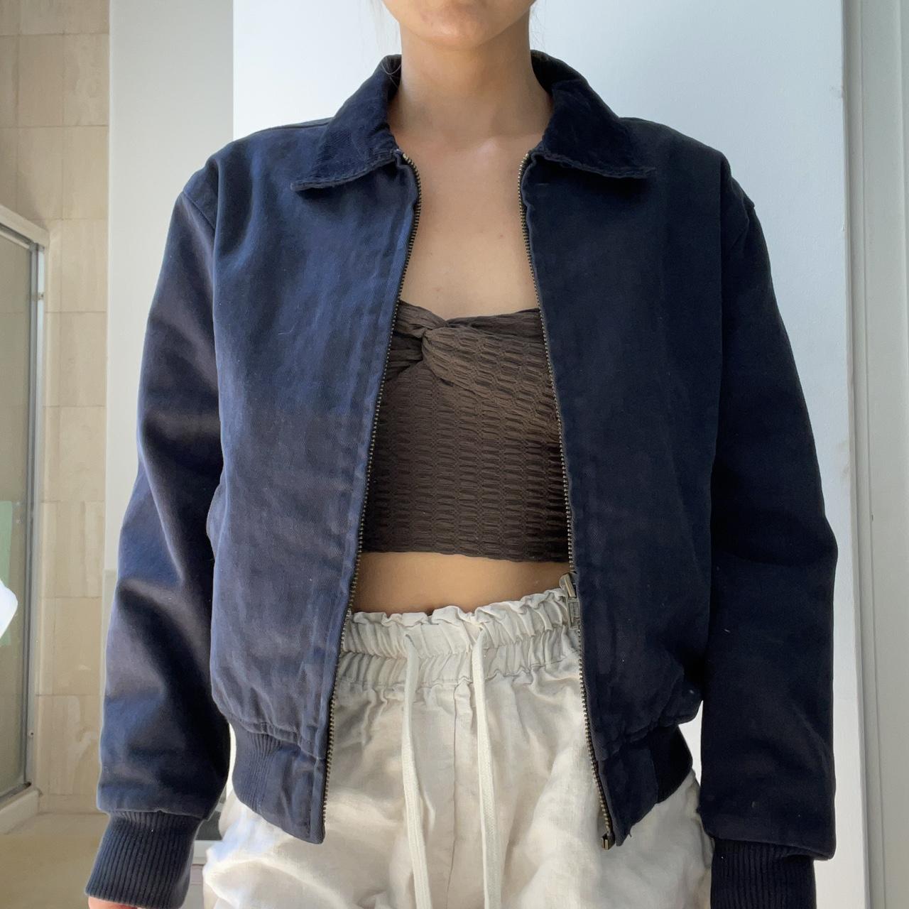 Brandy Melville Women's Black and Navy Jacket | Depop