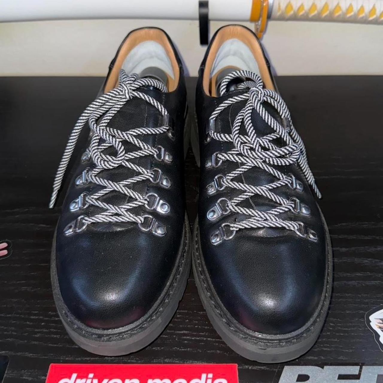 Black leather low top derby hiking shoes/boots No... | Depop