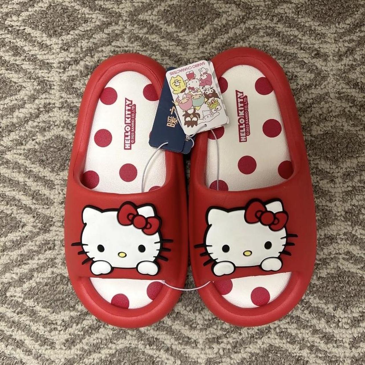Hello kitty slides available sizes left! Free... - Depop
