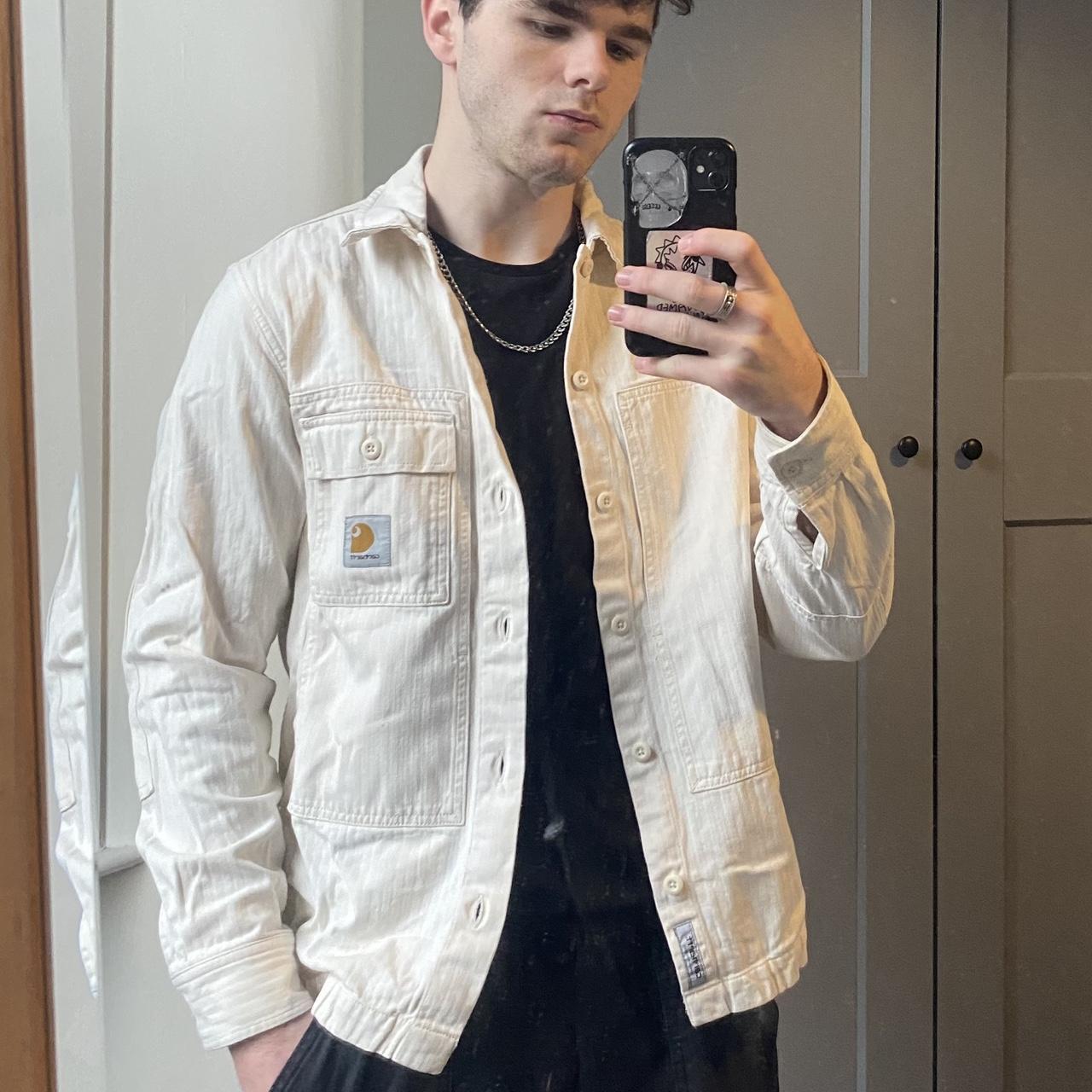 Carhartt Beige jacket Size: Small - Depop