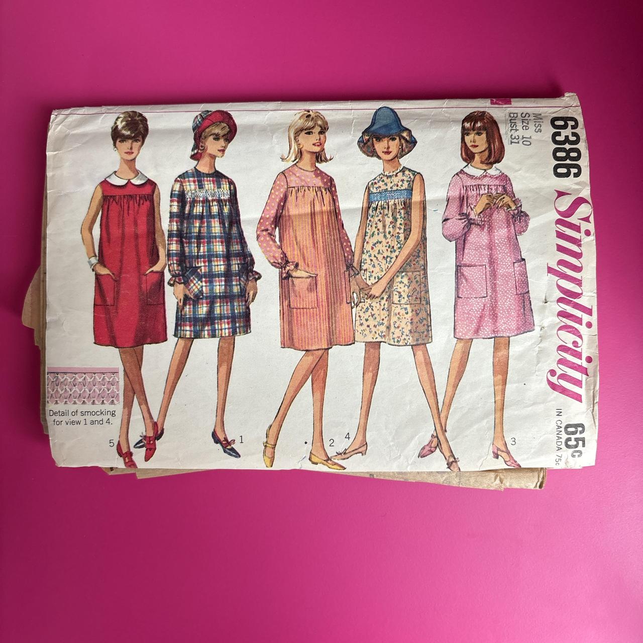 Simplicity 6386 1966 Misses’ One Piece Dress with... | Depop