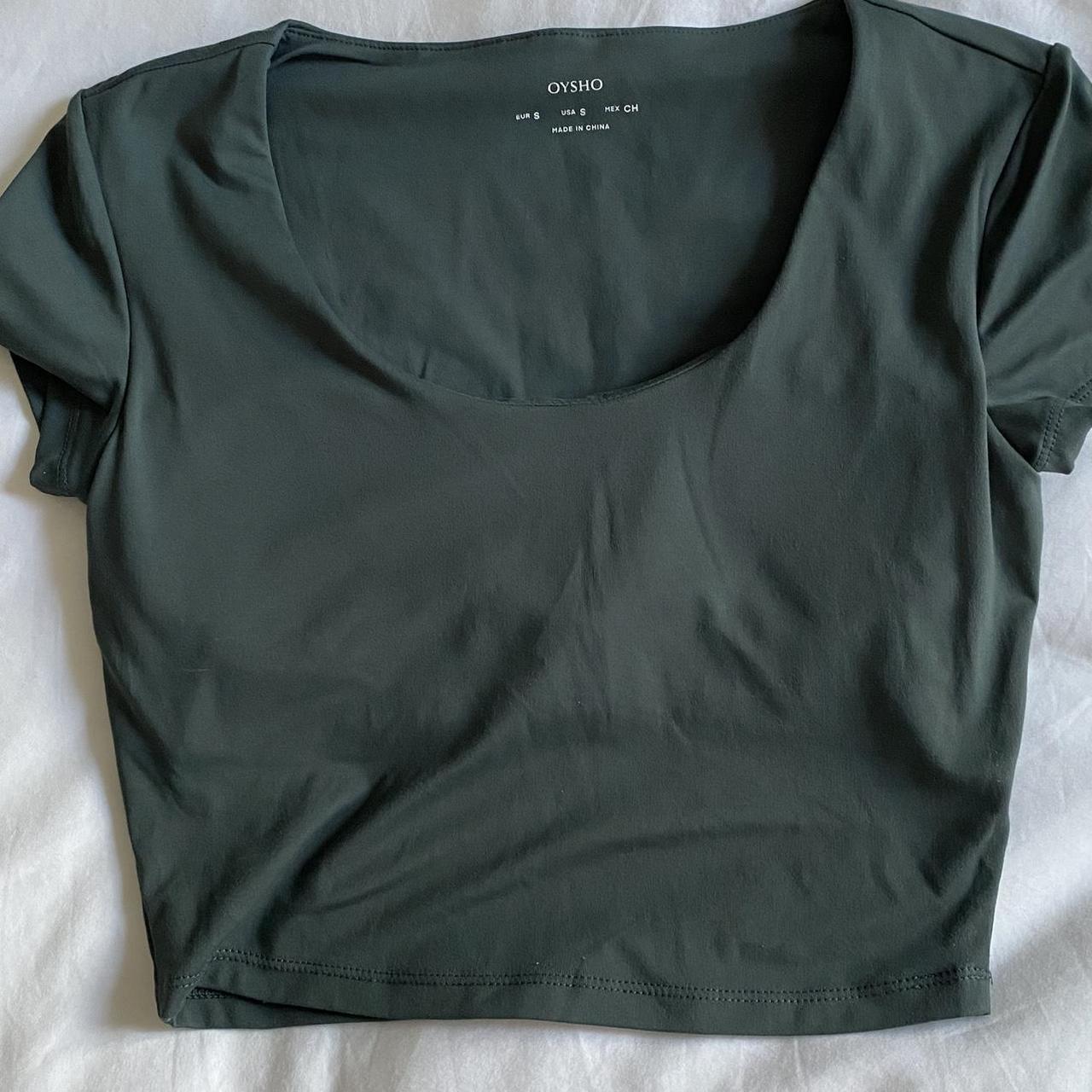 Oysho forest green workout top (super soft and Lulu... - Depop