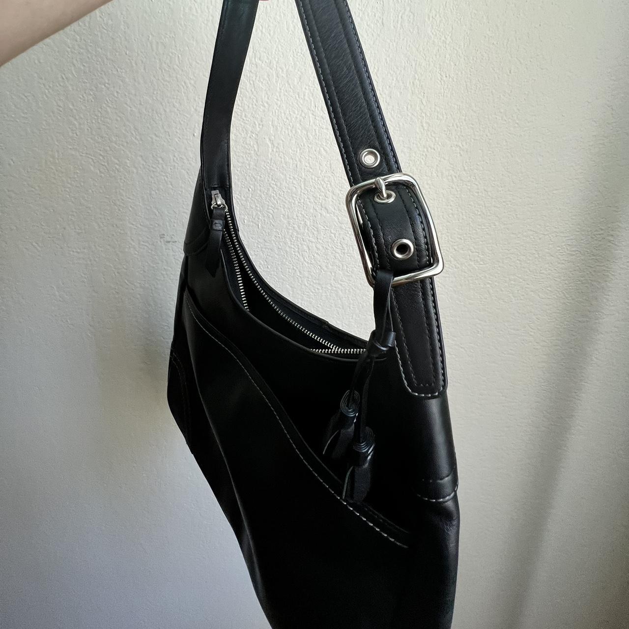 Black Hamilton hobo vintage coach leather shoulder... - Depop