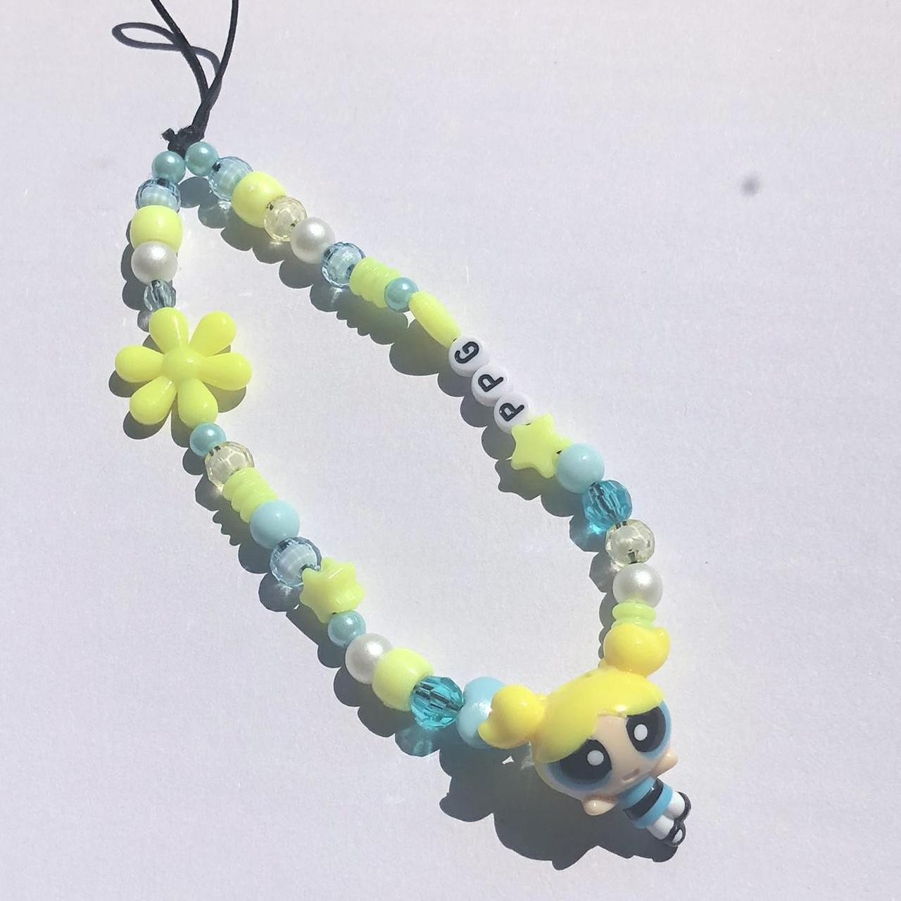 handmade power puff girls bubbles phone charm 💙 a... - Depop