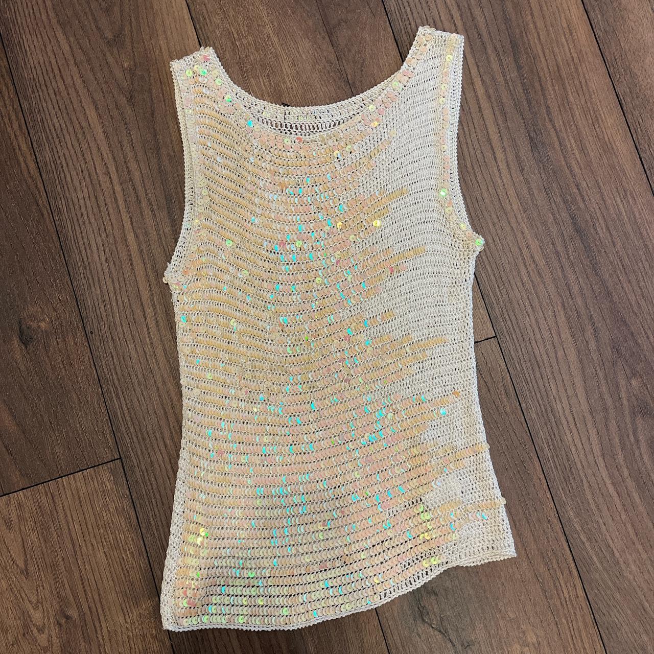 crochet sequin top nwt - Depop