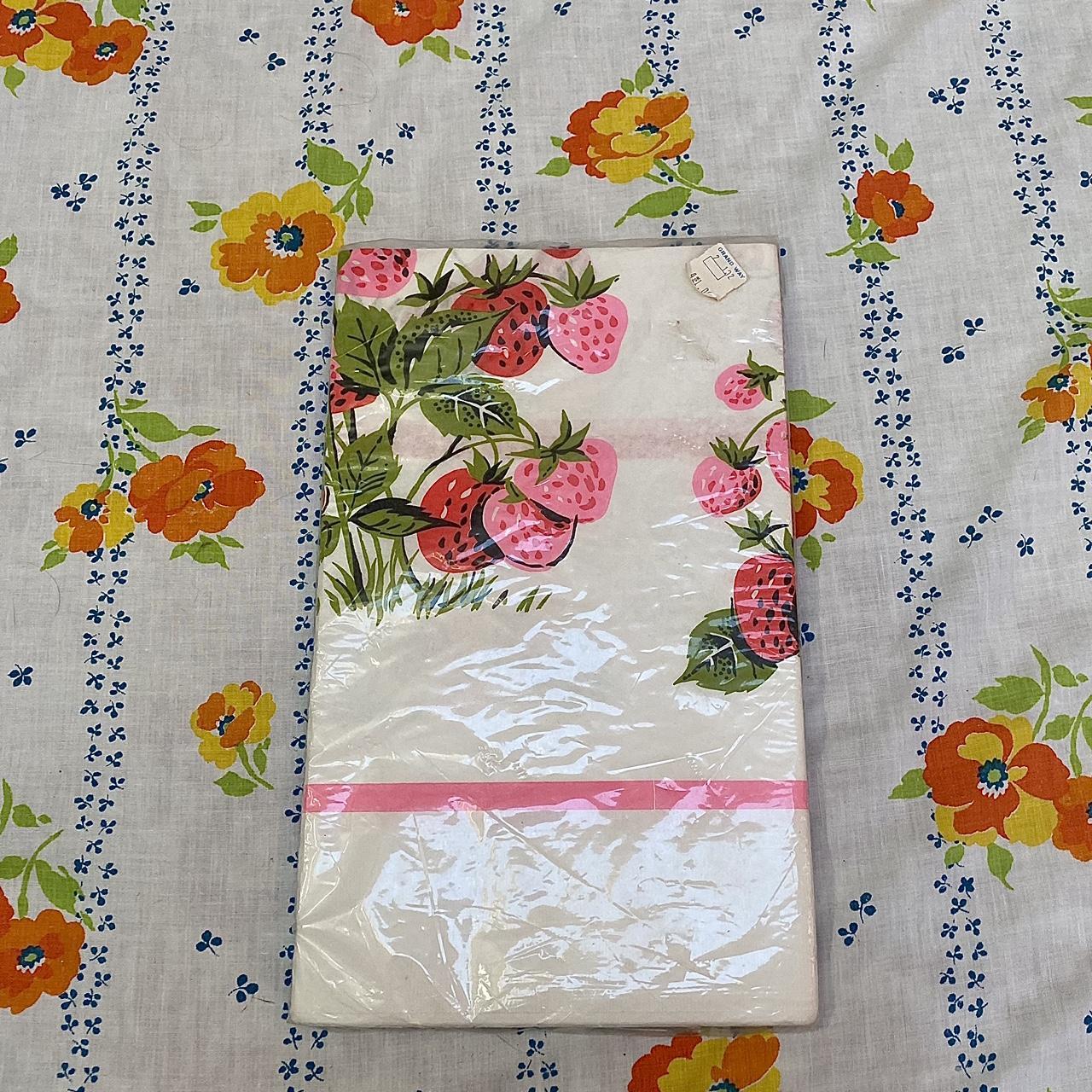 Authentic Vintage 70s Novelty Strawberry Tablecloth!... - Depop