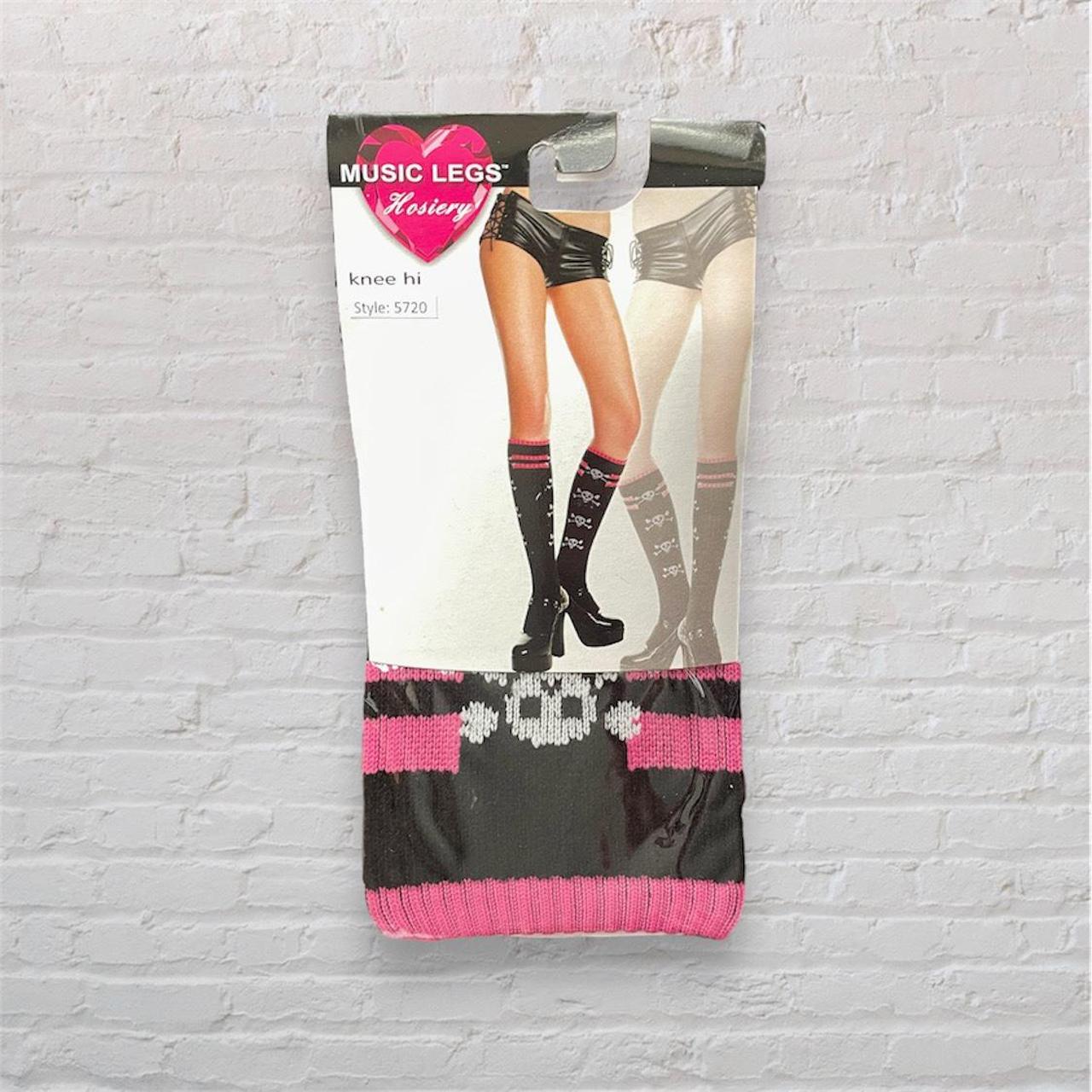 Long pink skull socks 5’-5’10” (100-175 lbs) #y2k... - Depop